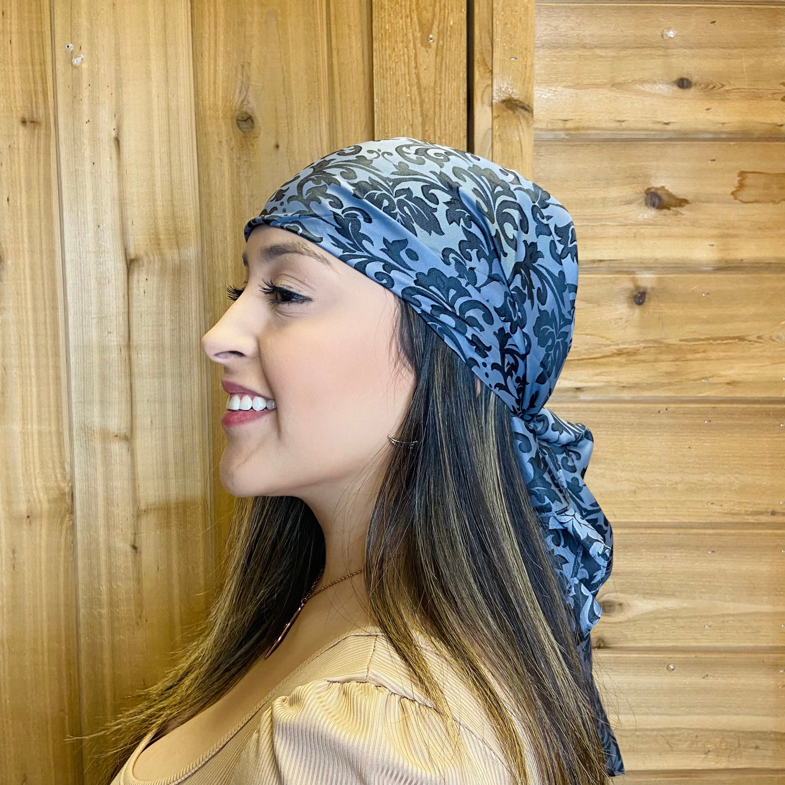 GREY & BLACK FLORAL WILD RAG | Southern Comfort Western Wear